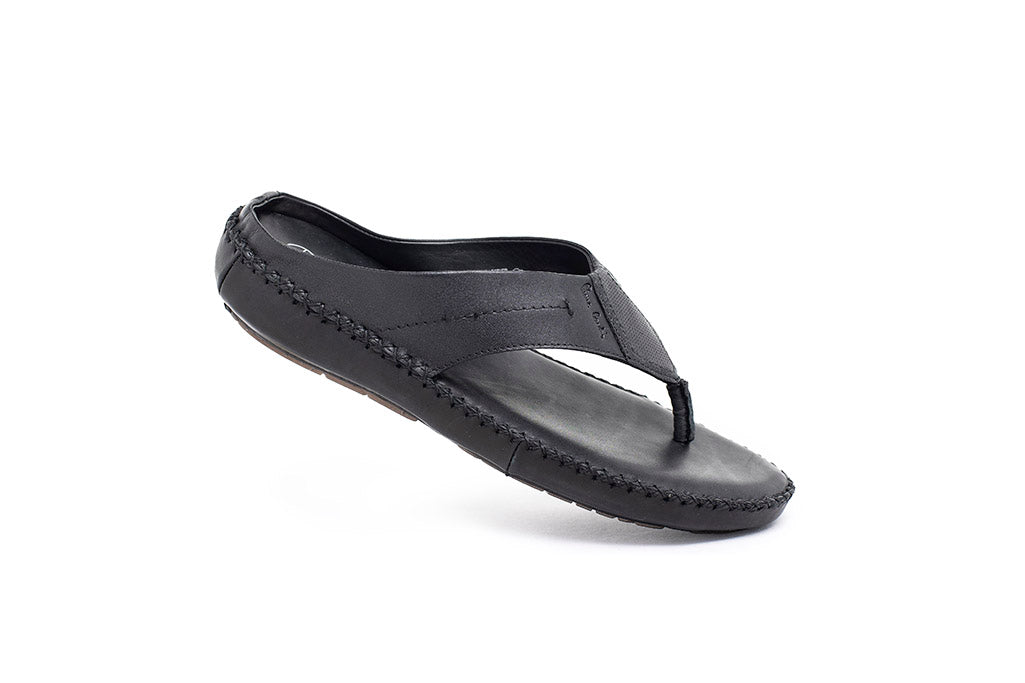 Pierre Cardin Executive Slippers | Black Leather
